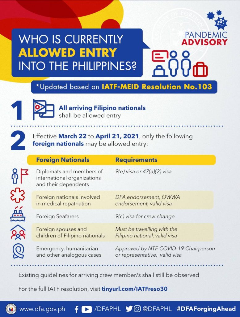 Who Is Currently Allowed Entry Into The Philippines | Philippine ...
