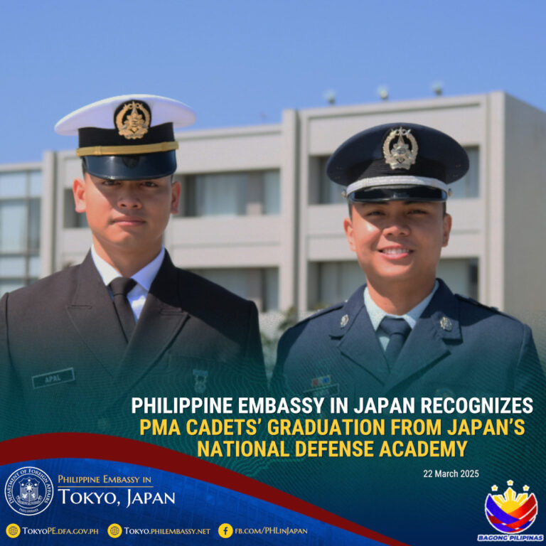 Philippine Embassy in Japan Recognizes PMA Cadet’s Graduation From ...