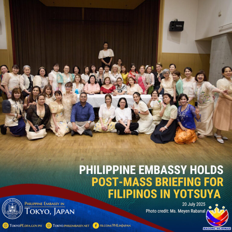 Philippine Embassy Holds Post-Mass Briefing For Filipinos in Yotsuya ...